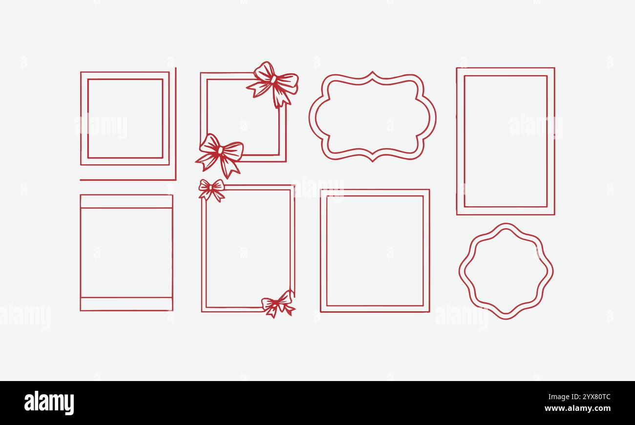 Vector Collection of doodle hand drawn trendy frames wavy lines, easily ...