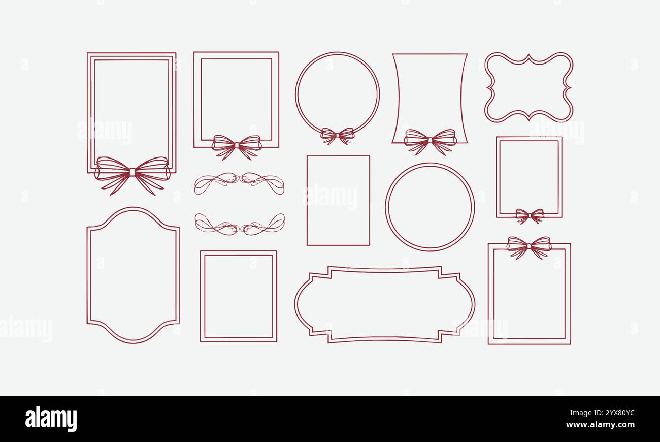 Vector Collection of doodle hand drawn trendy frames wavy lines, easily ...