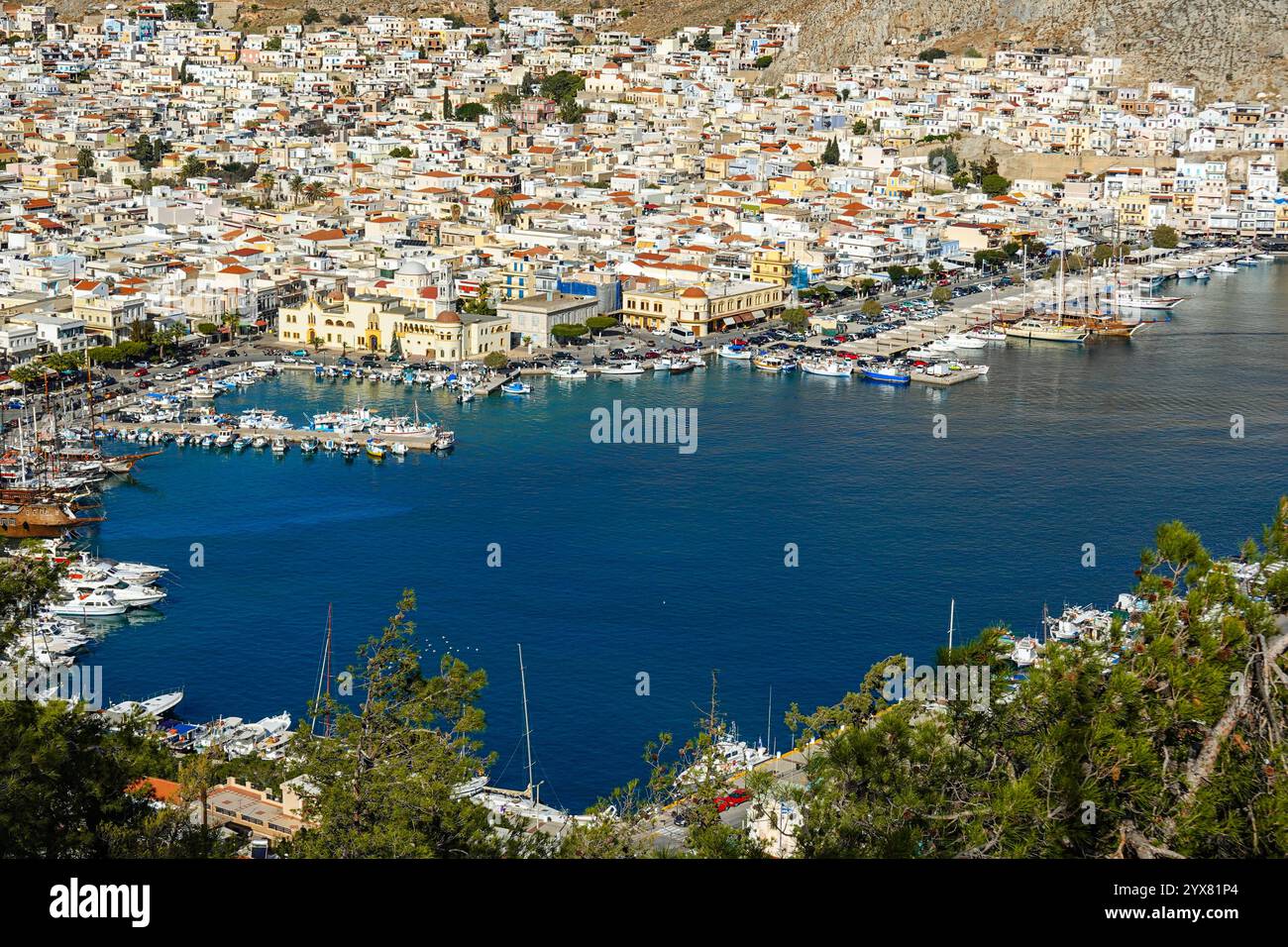 The main town and port of Pothia on the island of Kalymnos in the ...