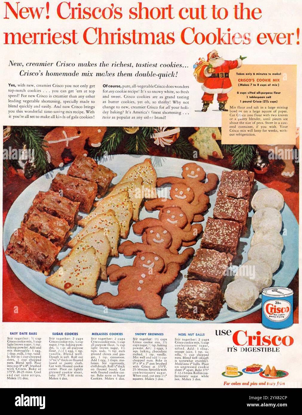 1952 Crisco Cookies Christmas Ad Stock Photo - Alamy