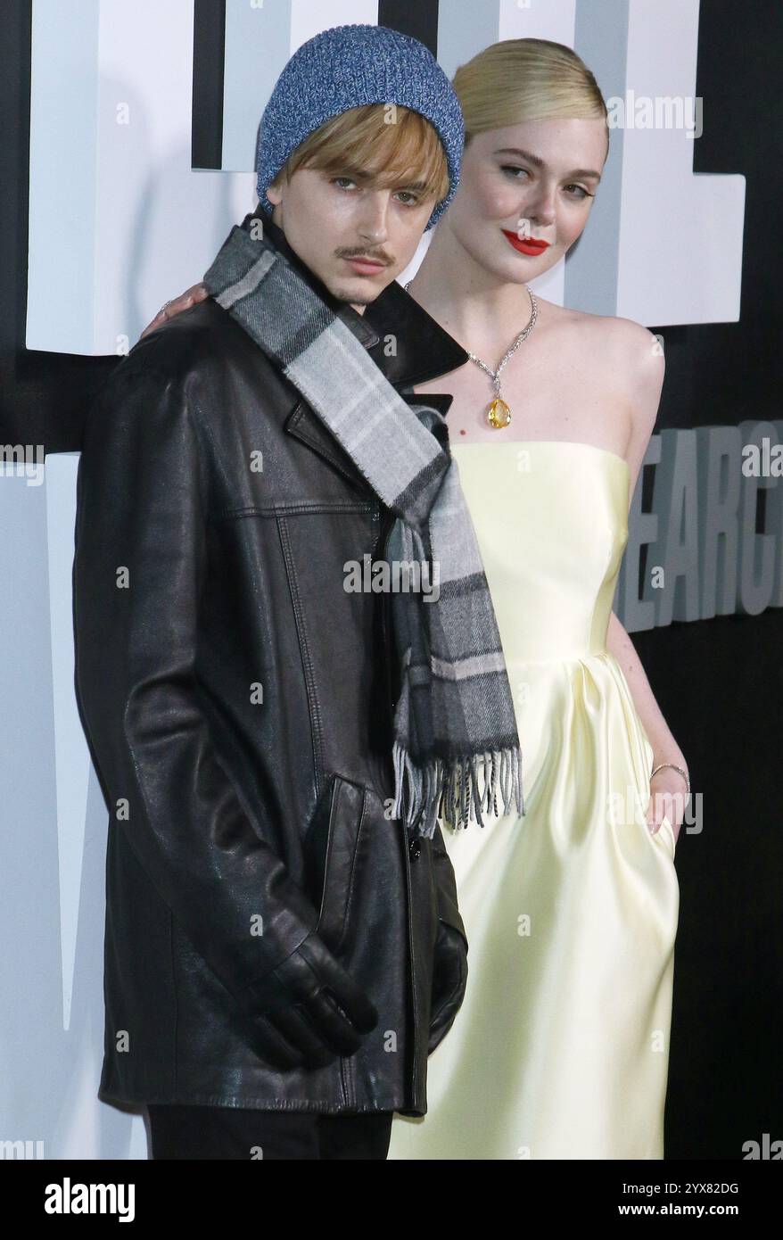 New York, NY, USA. 13th Dec, 2024. Timoth e Chalamet and Elle Fanning ...