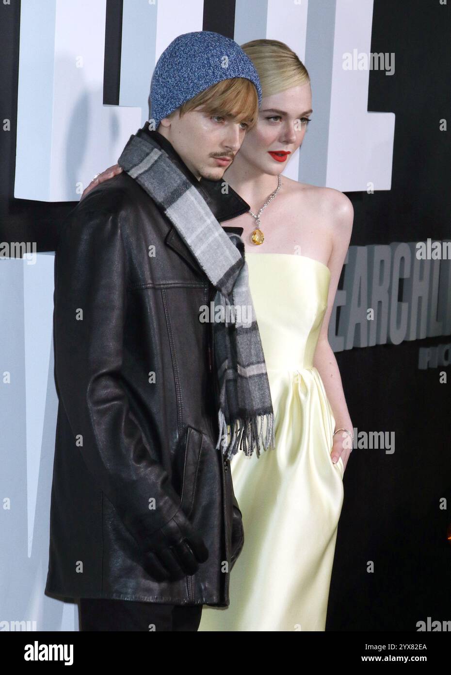 New York, NY, USA. 13th Dec, 2024. Timoth e Chalamet and Elle Fanning ...