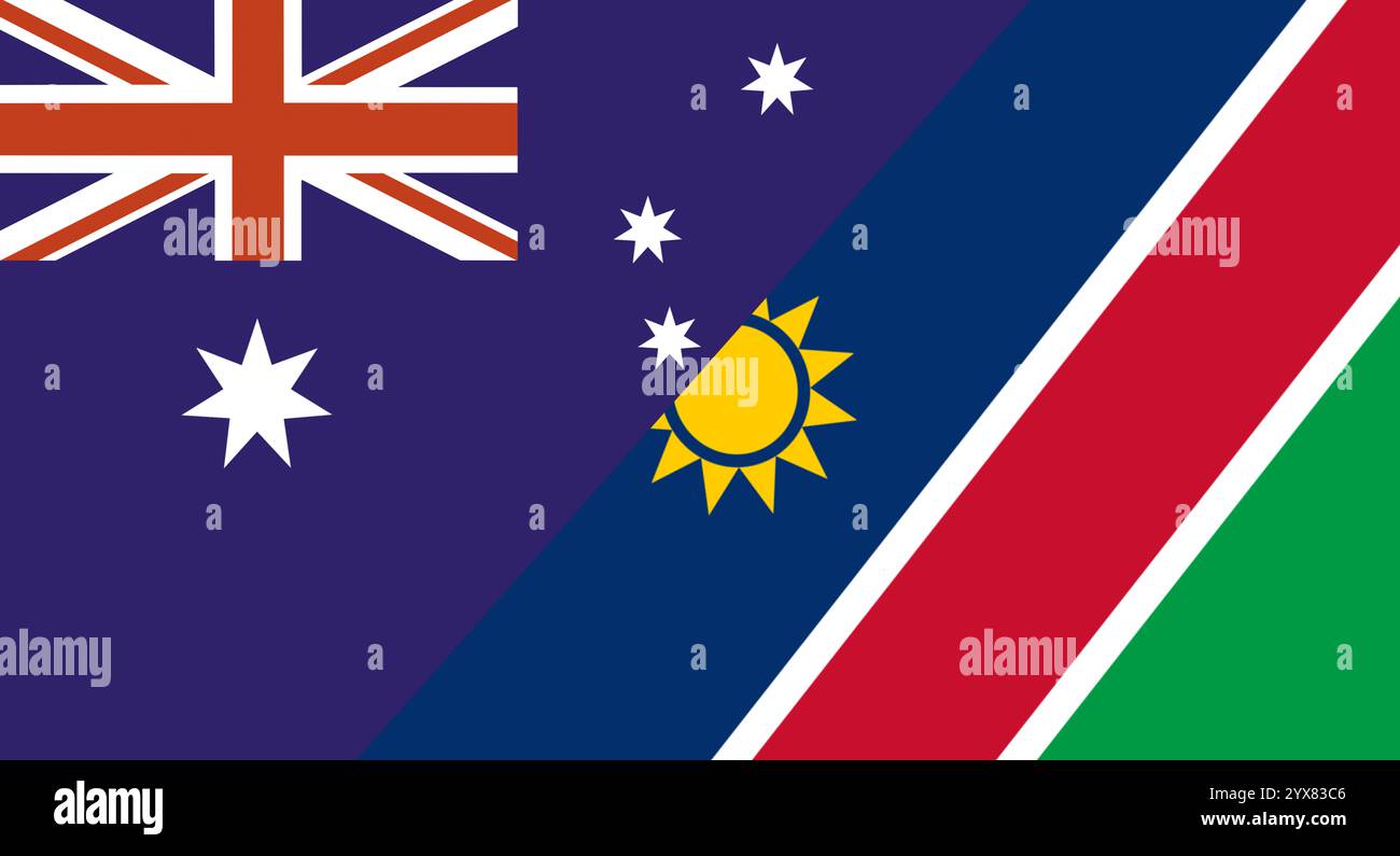 Flags of Australia and Namibia. Two Flag Together Australian and ...