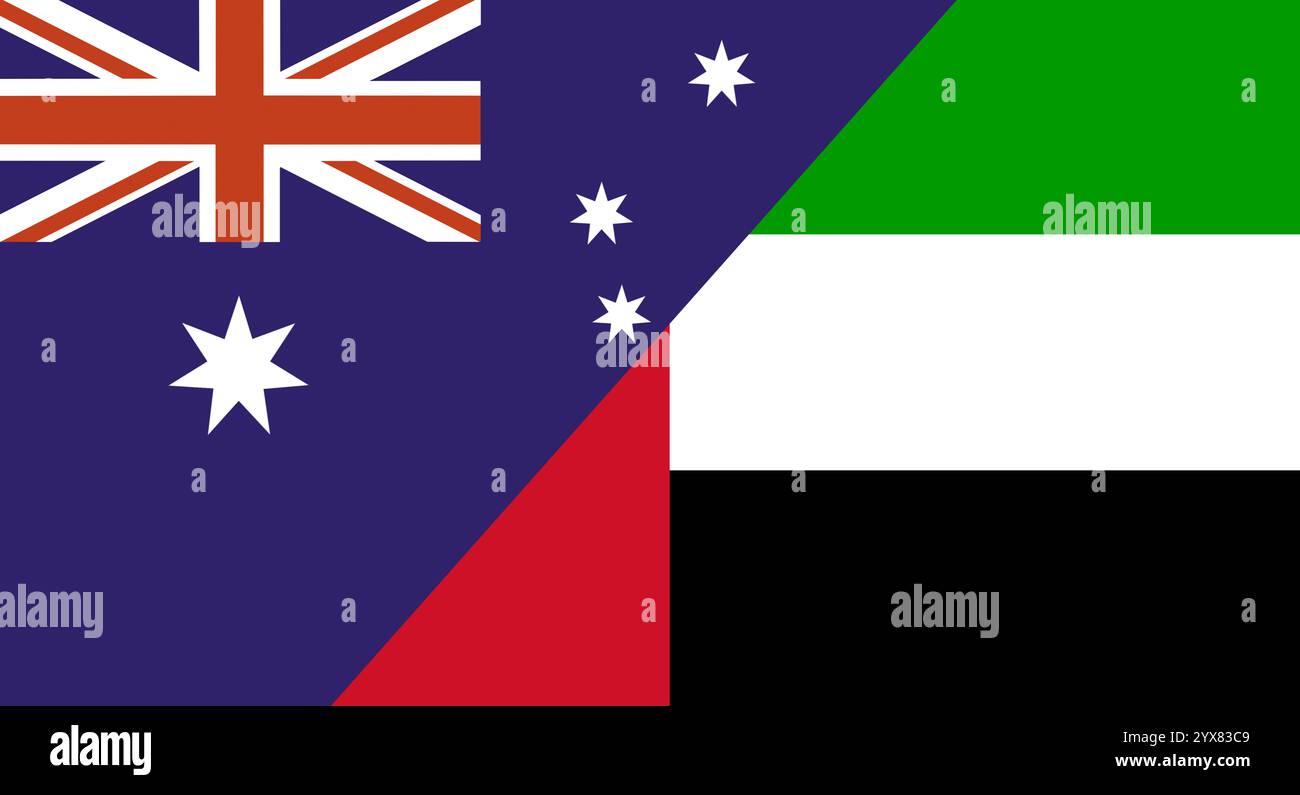 Flags of Australia and United Arab Emirates. Two Flag Together Flags of ...