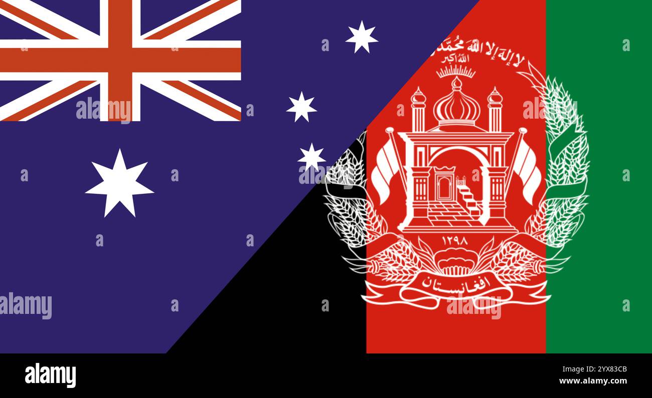 Flags of Australia and Afghanistan. Two Flag Together Australian and ...