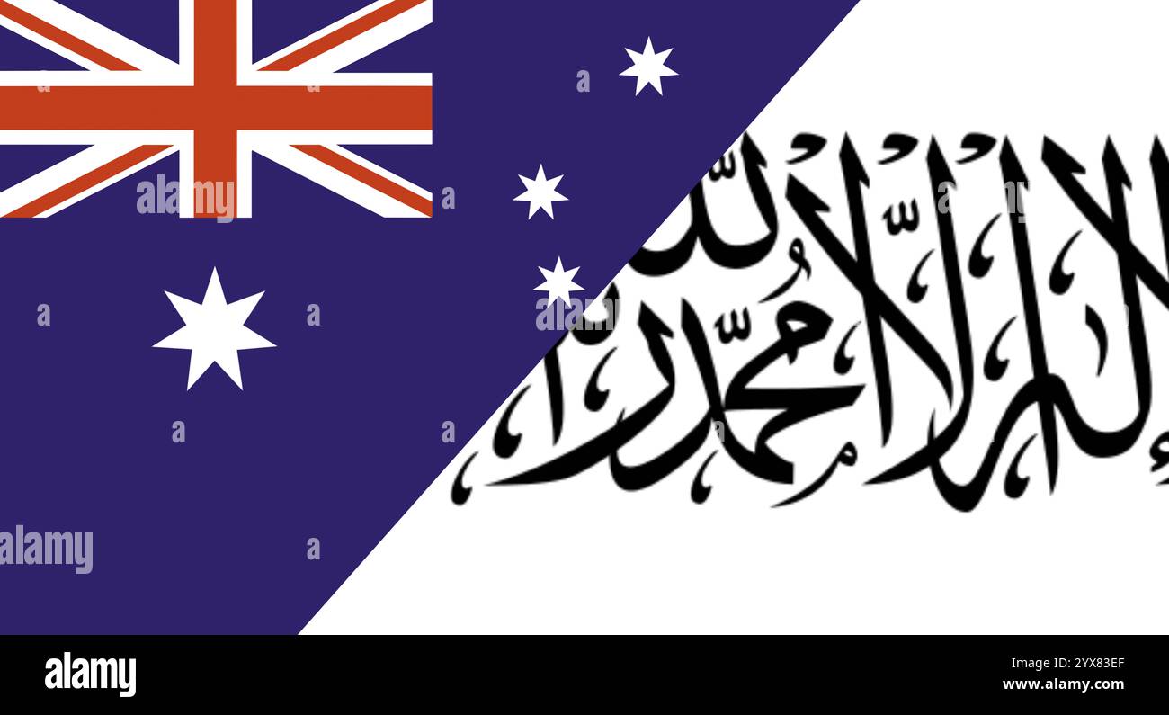 Flags of Australia and Afghanistan. Two Flag Together Australian and ...