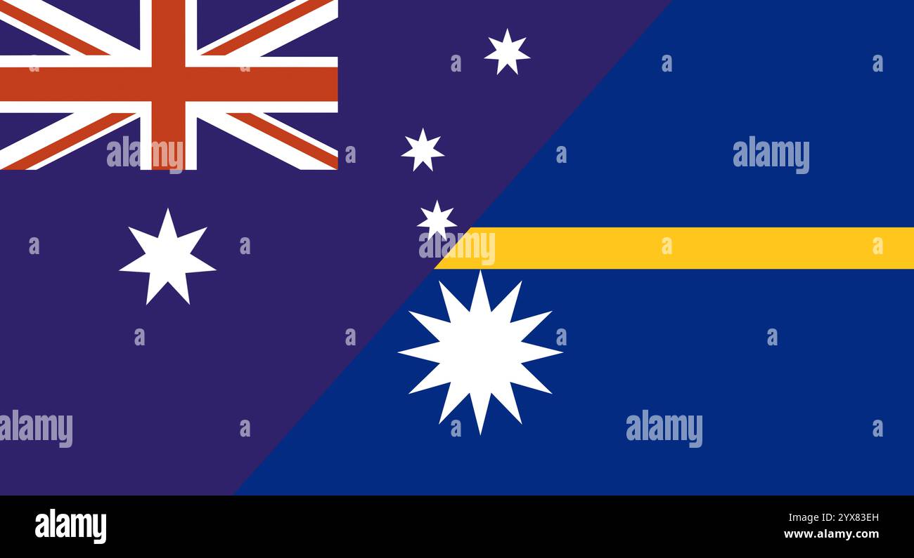 Flags of Australia and Nauru. Two Flag Together Australian and Nauru ...