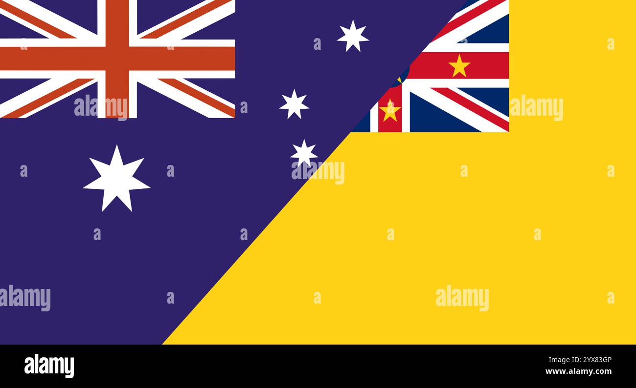 Flags of Australia and Niue. Two Flags Together Australian and Niue ...