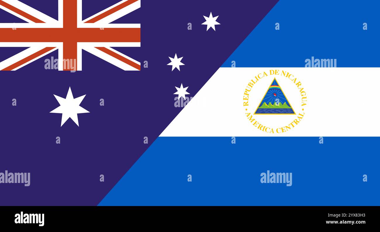 Flags of Australia and Nicaragua. Two Flags Together Australian and ...