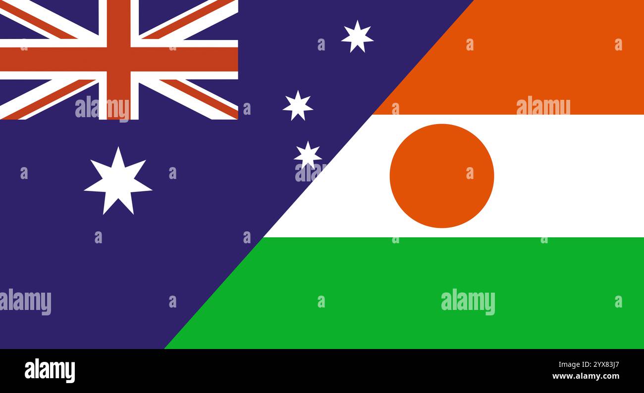 Flags of Australia and Niger. Two Flags Together Australian and ...