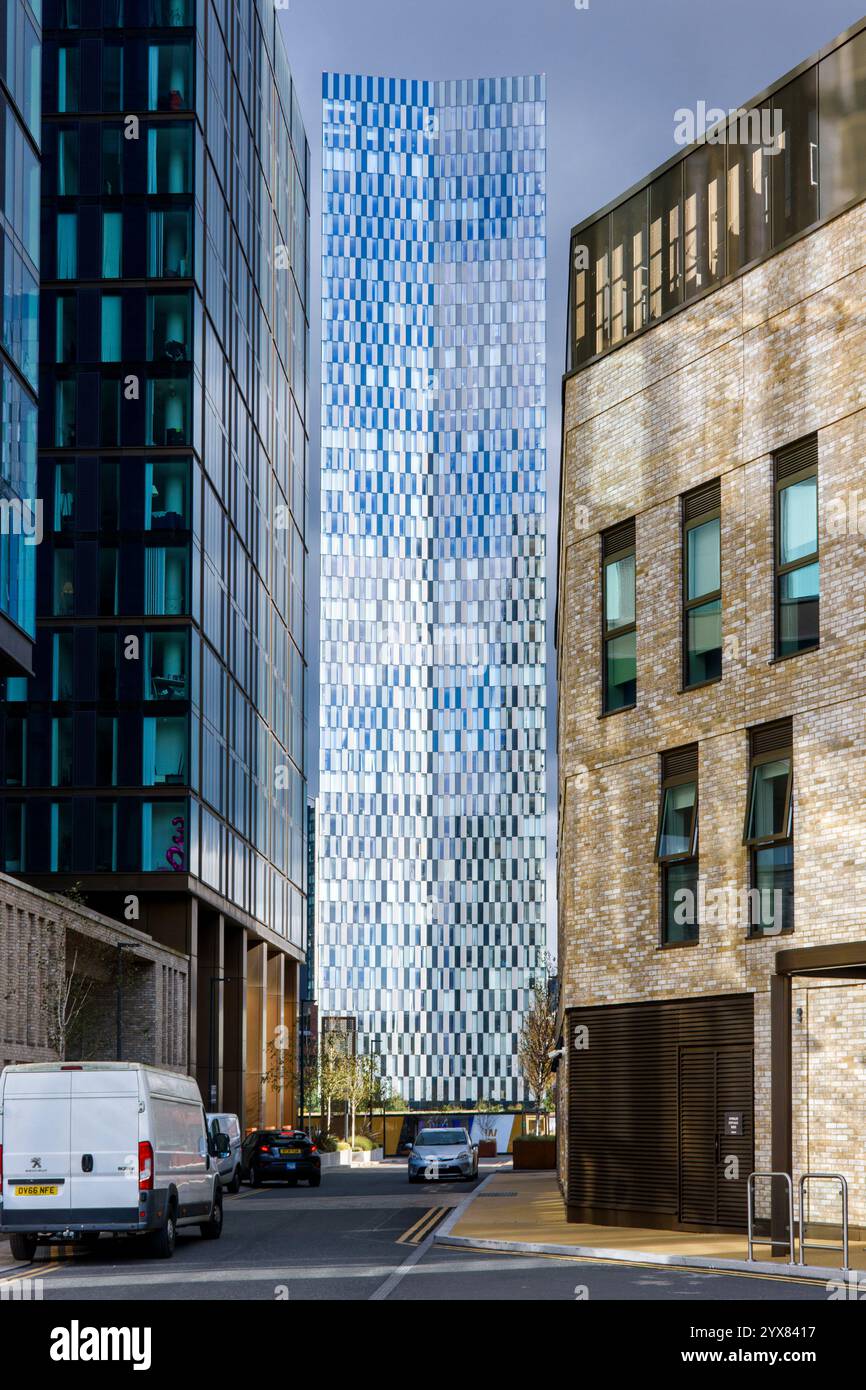 One of the Deansgate Square tower blocks. From the Crown Street ...