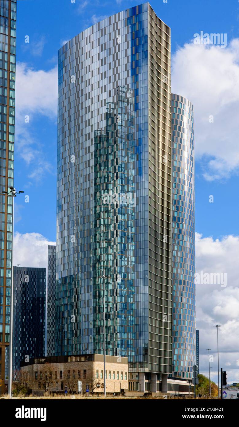 The Blade and The Three60 apartment blocks, with the Primary School at ...