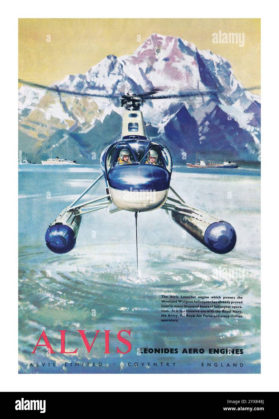 1958 British Alvis Leonides Aero Engines ad - Westland Widgeon ...