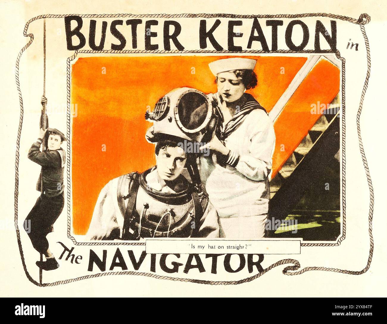 Comedy legend Buster Keaton in The Navigator (Metro Goldwyn 1924) Lobby Card - Silent film Stock ...
