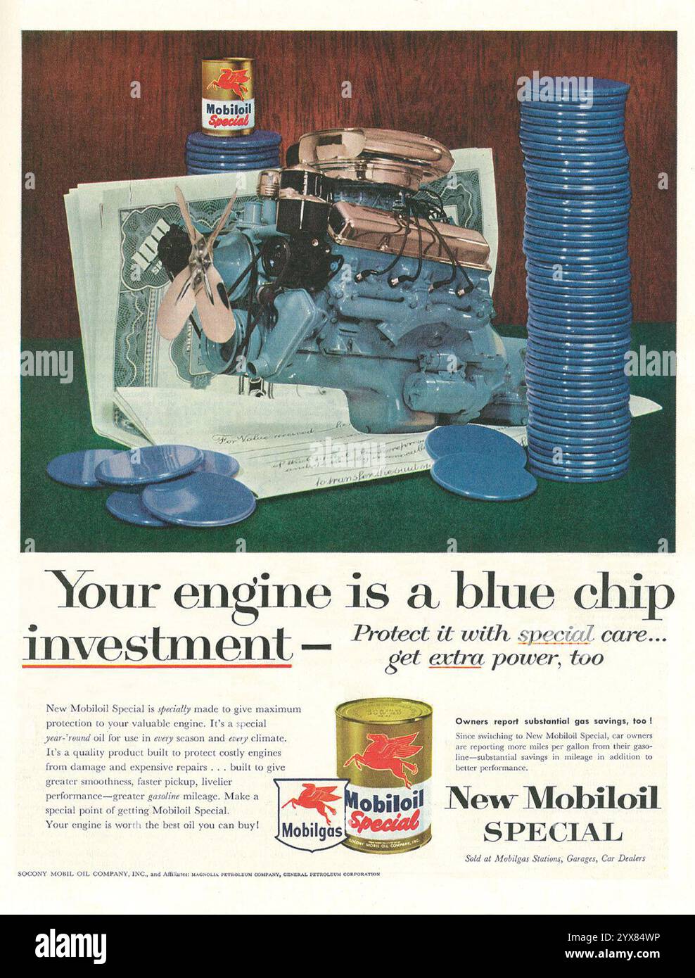 Mobiloil retro advertising poster hi-res stock photography and images ...