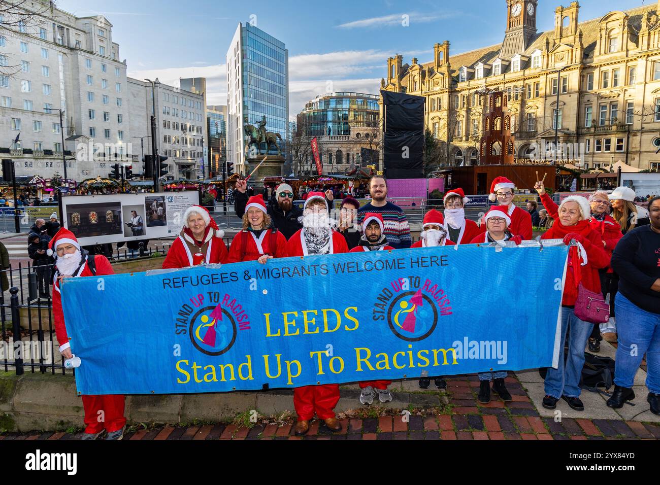 Leeds, UK, Leeds Stand Up to Racism hold their annual ‘Santa knows no ...