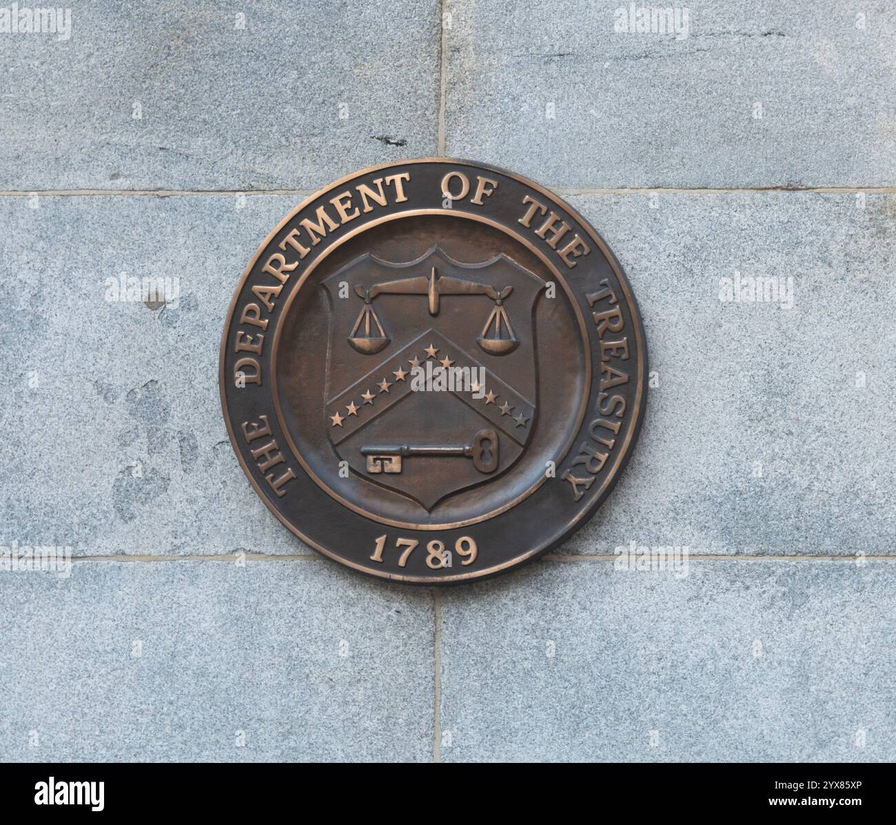 Engraving of the united states treasury building hi-res stock ...