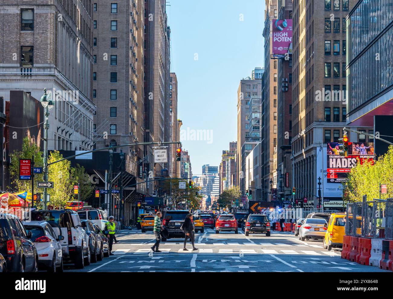 New York, USA - October 086 2024: Crossroad in Midtown Manhattan on a ...