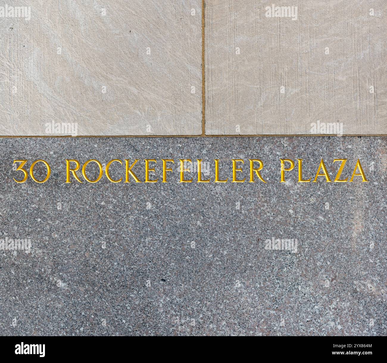 New York, USA - October 08, 2024: Close up of 30 Rockefeller Plaza sign ...
