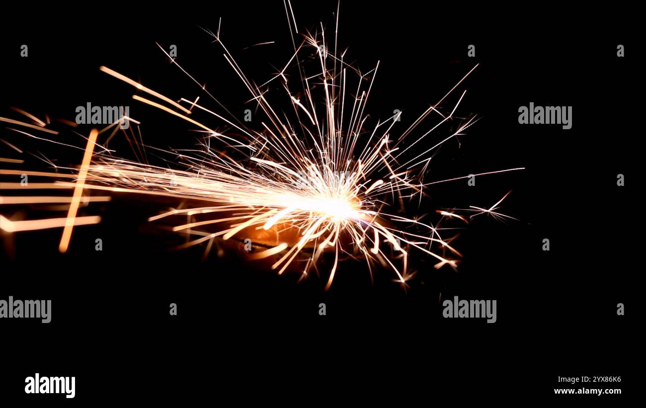 Metall cutting sparks with gas welding Stock Photo - Alamy