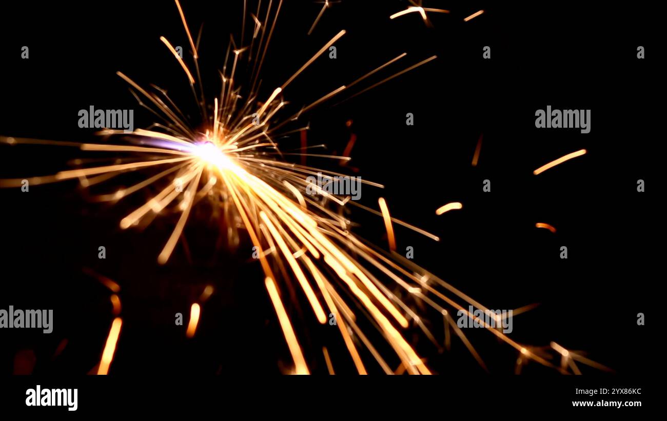 Metall cutting sparks with gas welding Stock Photo - Alamy