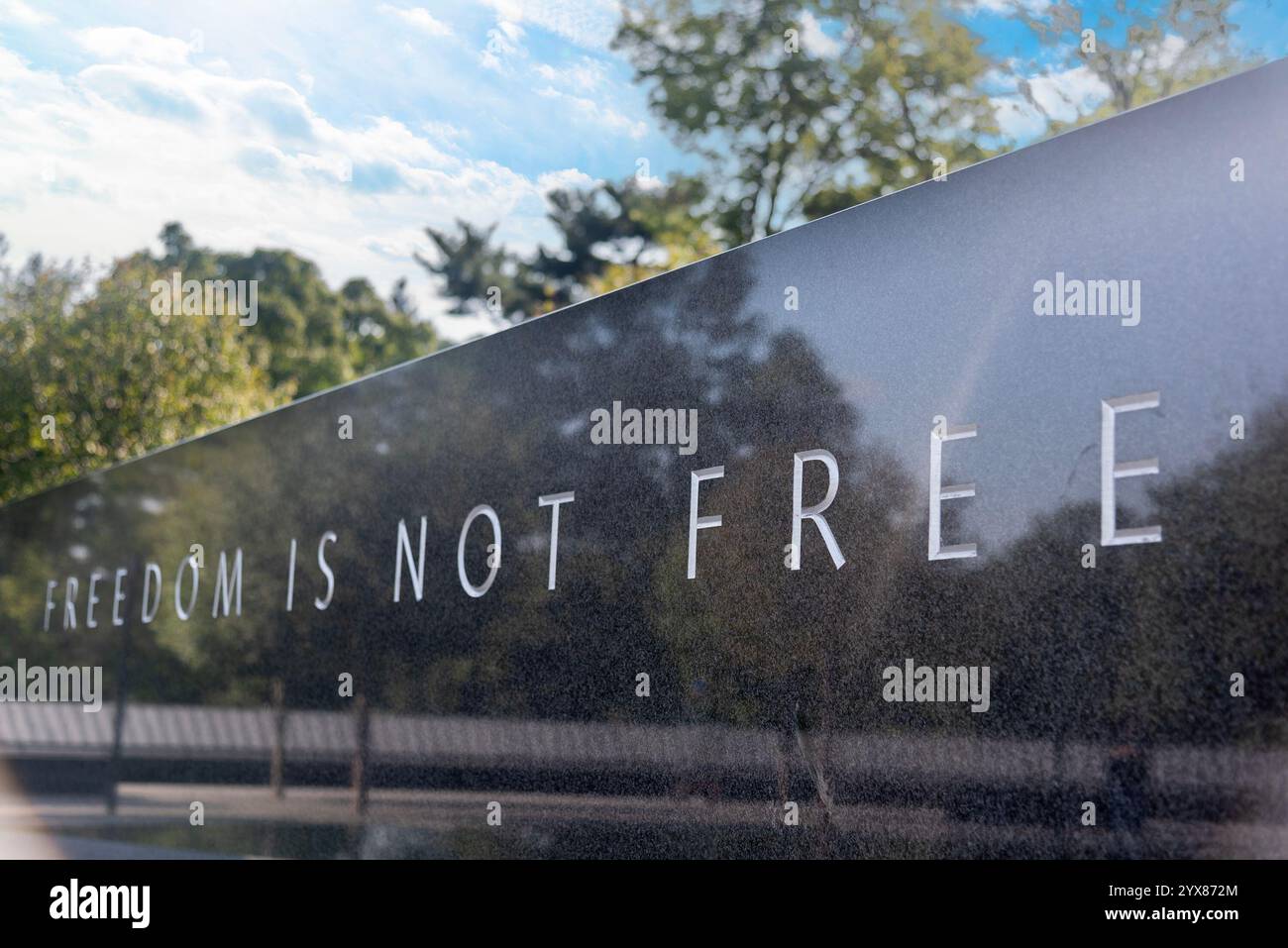 Freedom is not Free written in the Korean War Veterans Memorial in ...