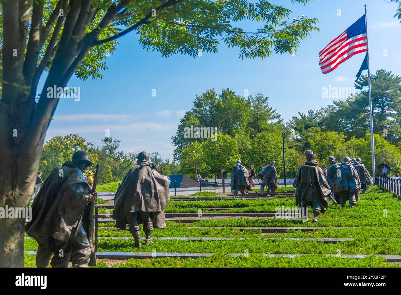 Washington DC, USA - October 04, 2024: Korean War Veterans Memorial in ...
