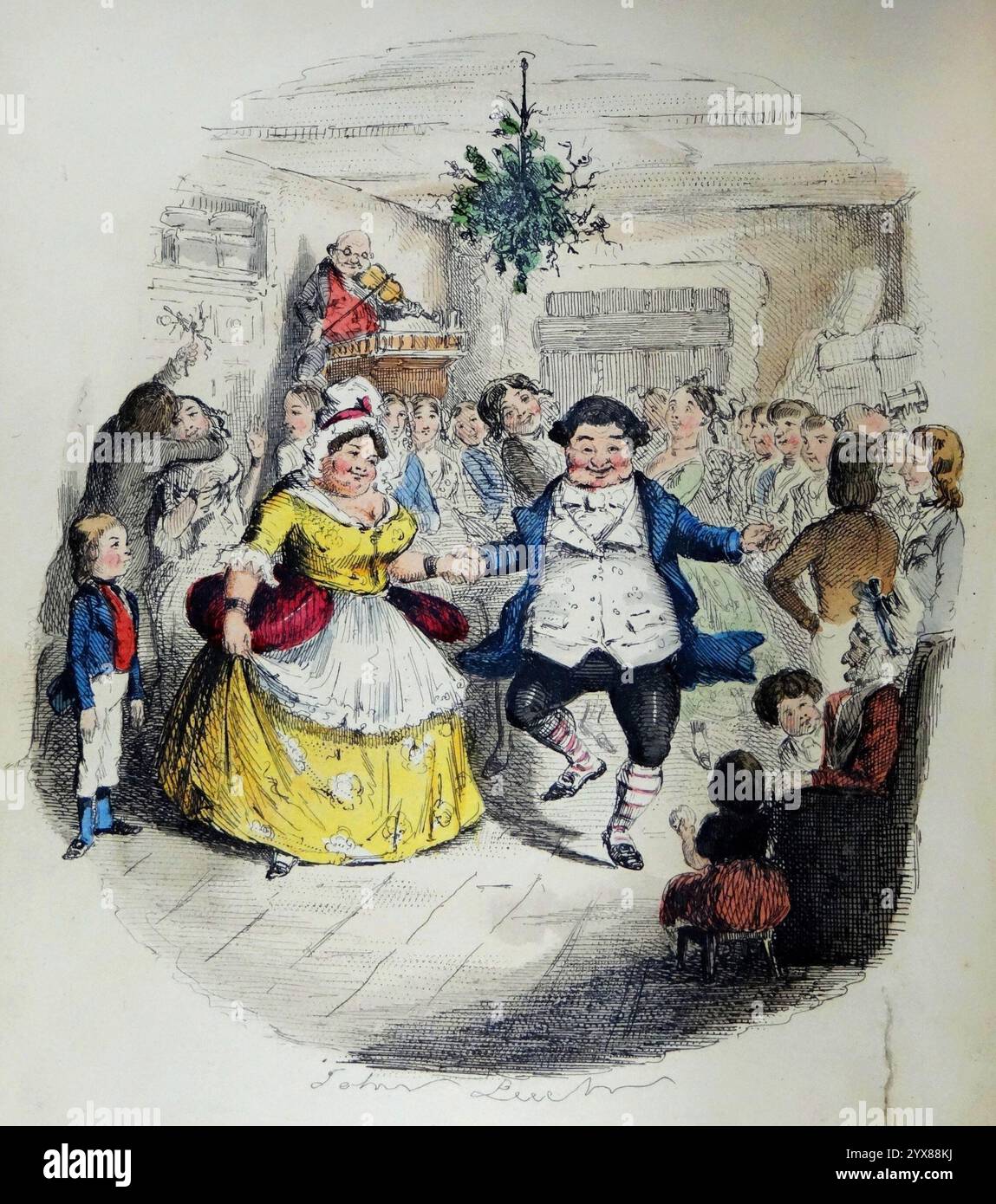 1843 Frontispiece: "Mr. Fezziwig's Christmas Ball." Art by John Leech ...