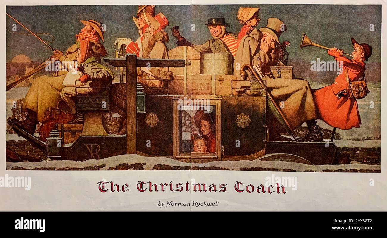 1935 “The Christmas Coach” magazine illustration by Norman Rockwell ...
