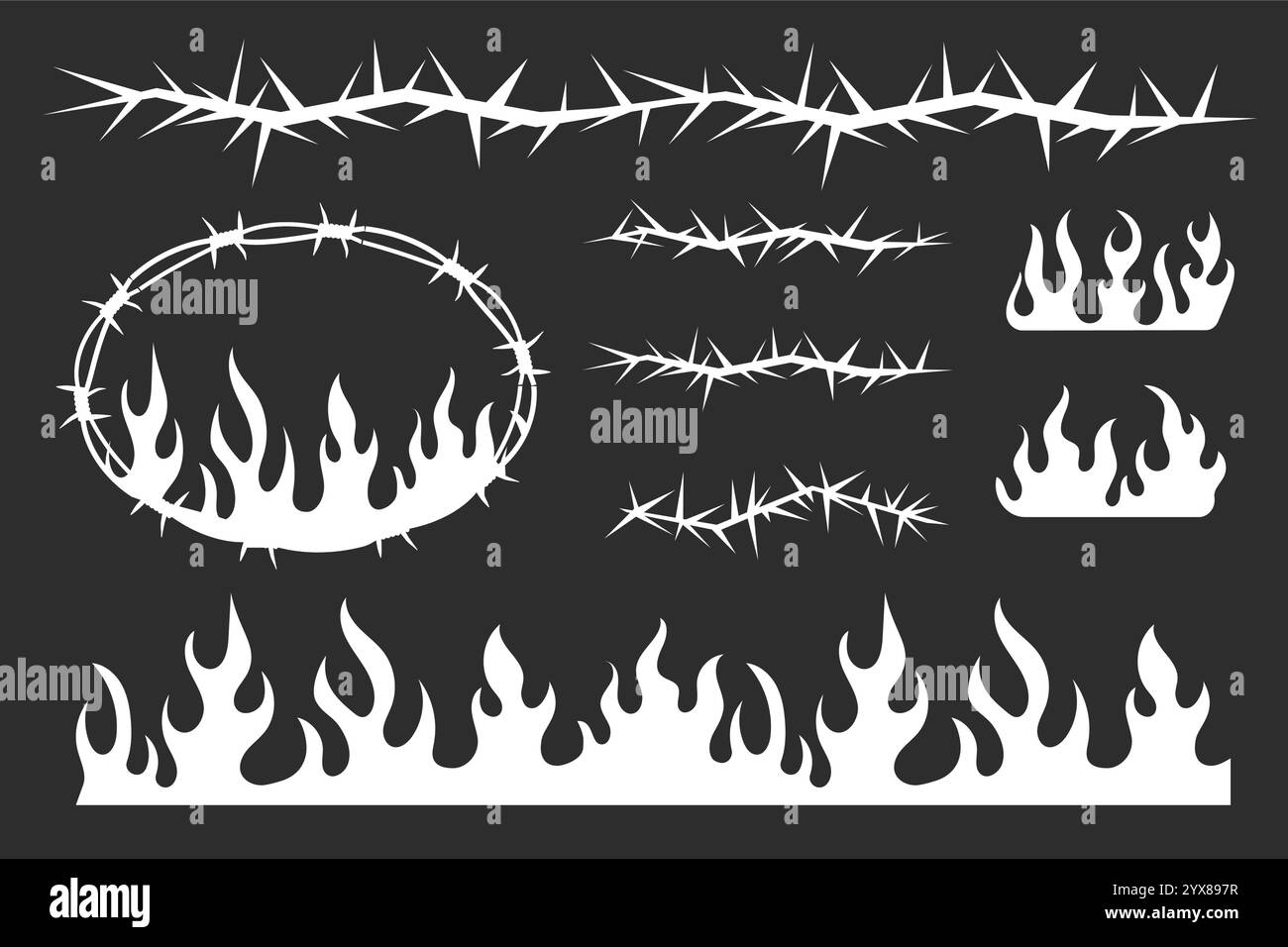 Neo tribal pink emo borders, barb wire and flame y2k aesthetic tattoo ...