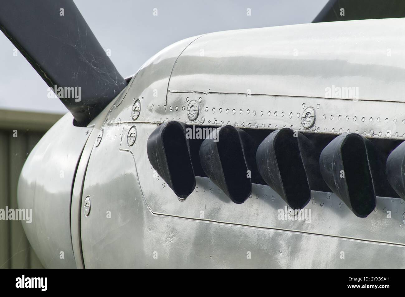 Exhaust outlets from Spitfire aircraft engine Stock Photo - Alamy