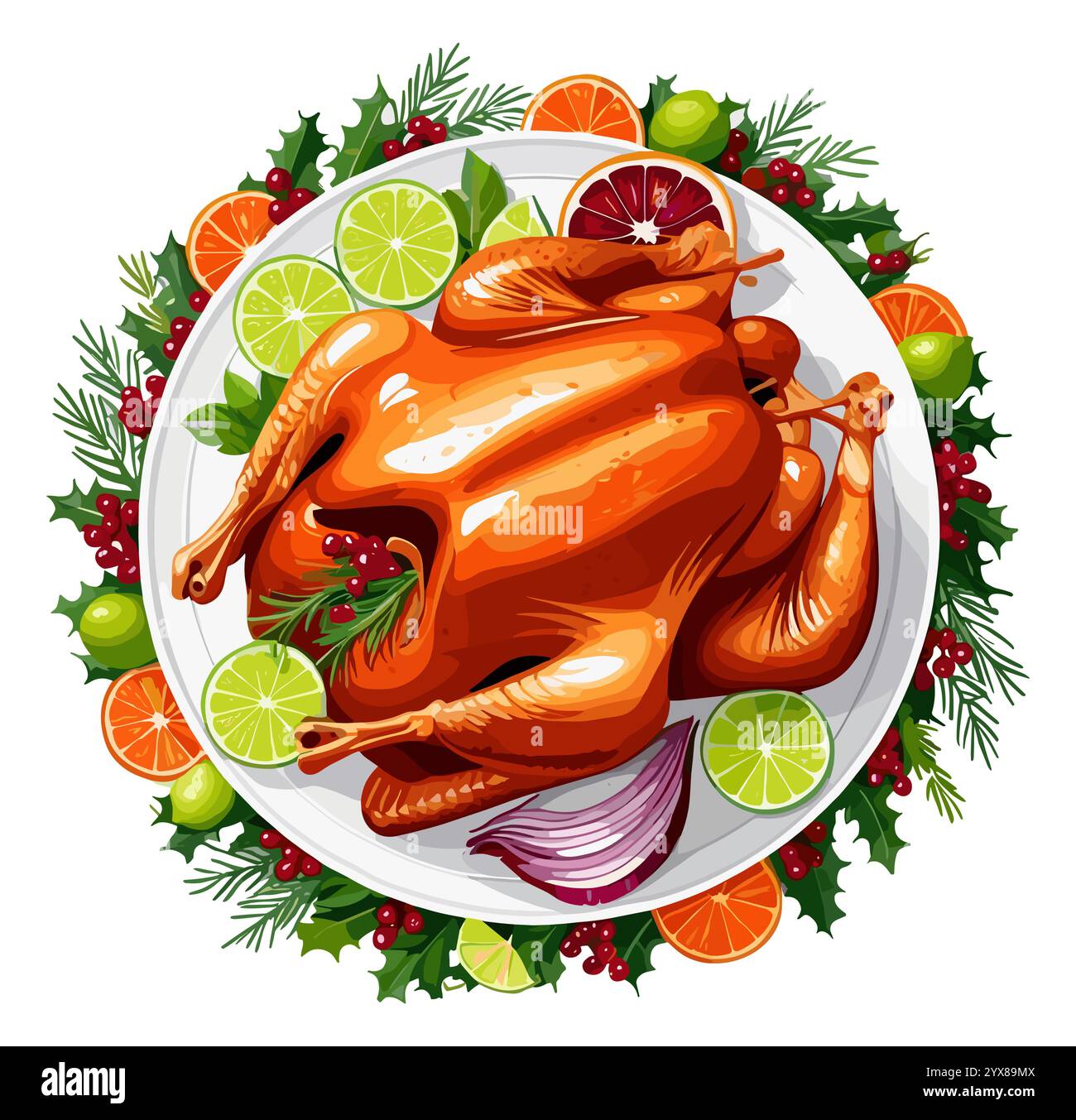 Christmas dinner background rustic Stock Vector Images - Alamy