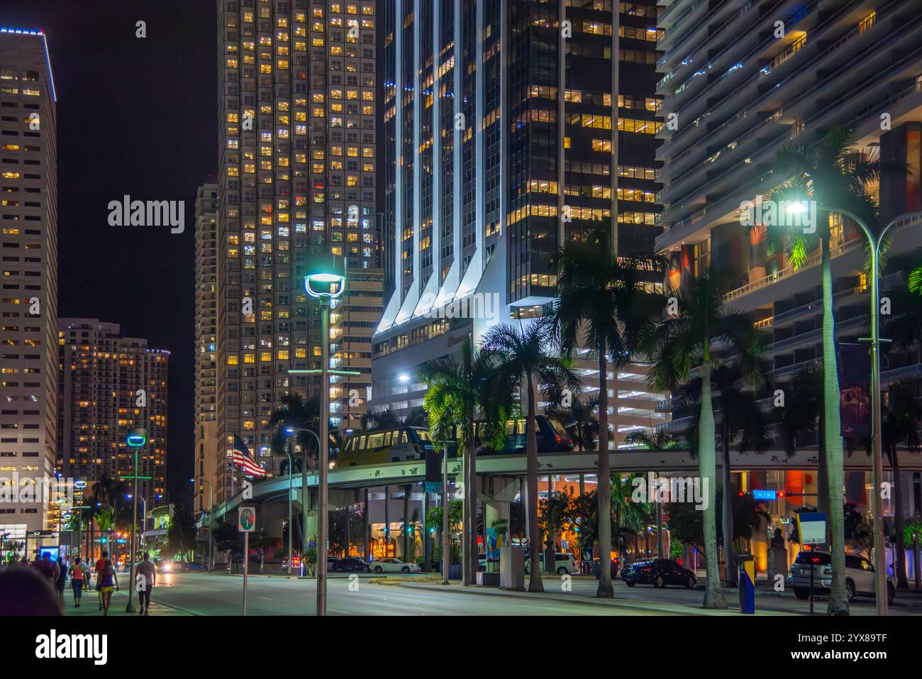 Skyscrapers in downtown Miami at night. Florida, USA Stock Photo - Alamy
