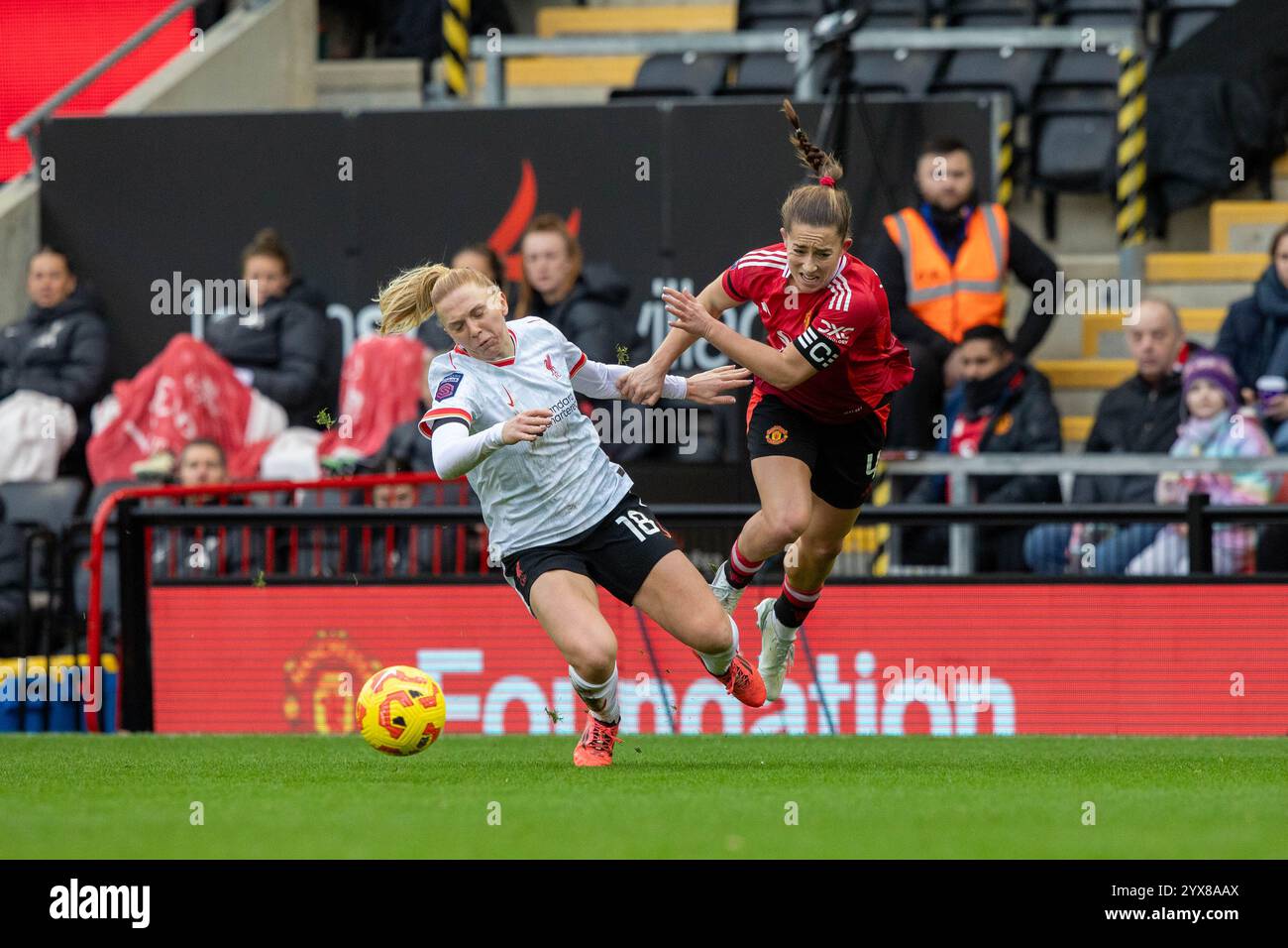 Leigh, England, 8th December 2024 Maya Le Tissier (4 Manchester United ...