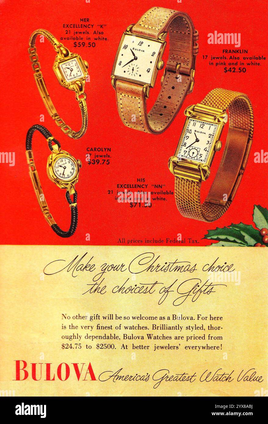 1948 Bulova watches ad Stock Photo - Alamy