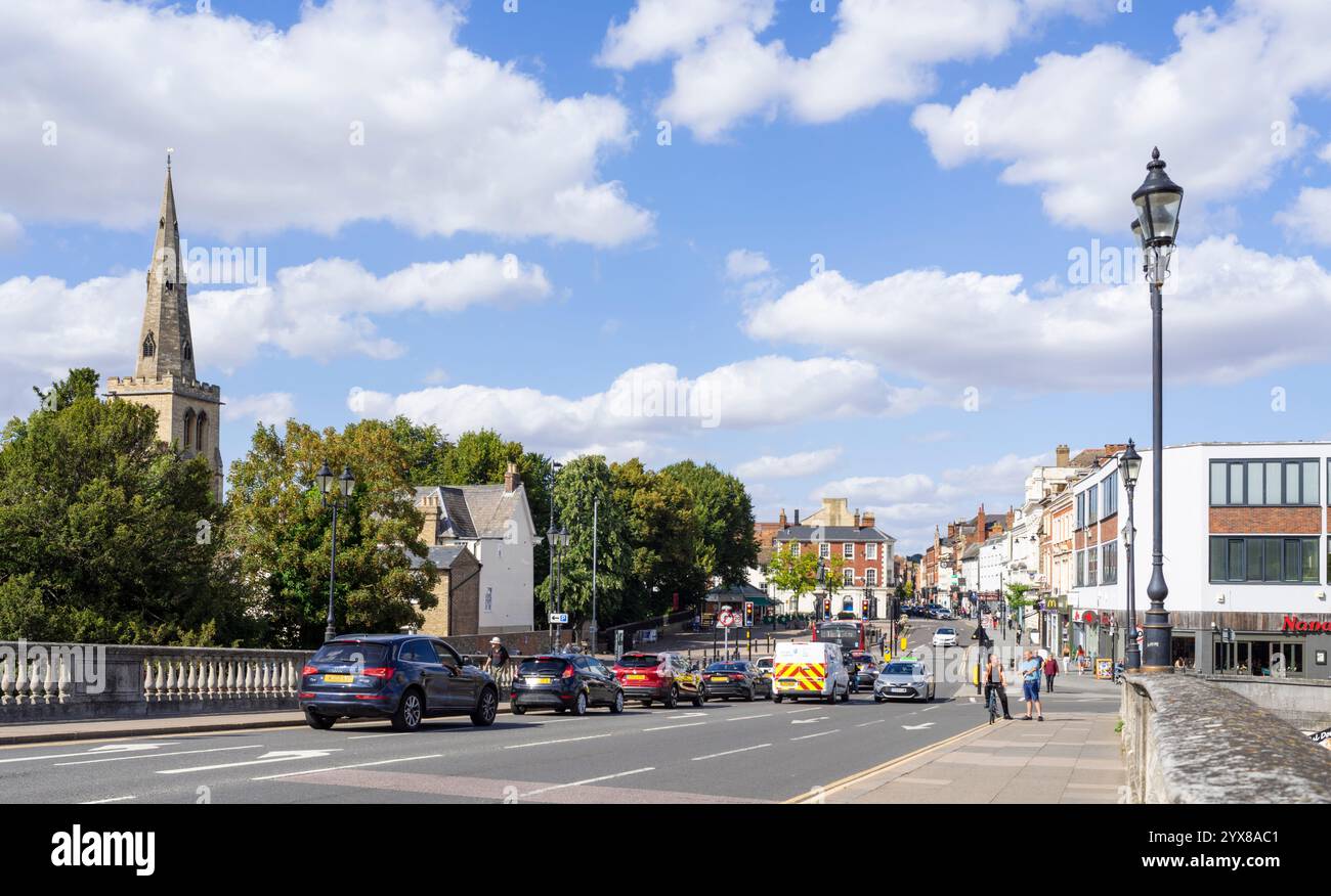 Bedford Town Bridge and busy traffic on St Marys street A600 Bedford ...