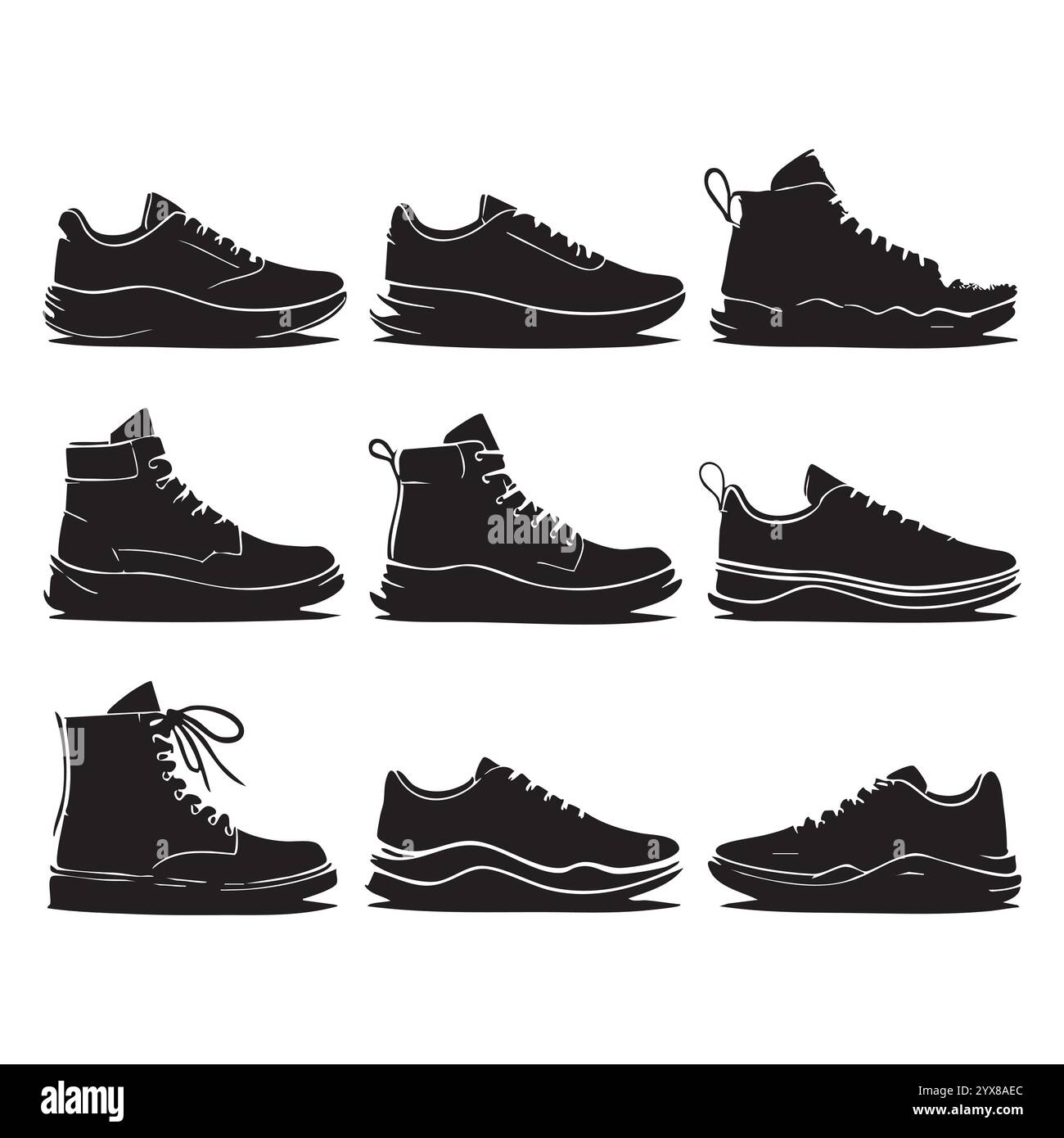 Set collection full length Black and White Stock Photos & Images - Alamy