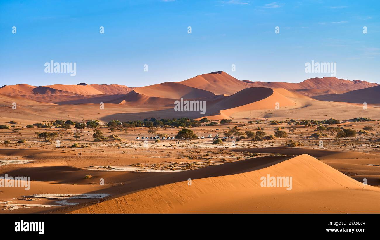 A high-resolution panoramic view of Sossusvlei as seen from a dune ...