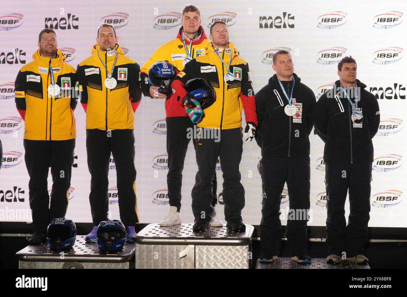 14 December 2024, Latvia, Sigulda: Bobsleigh, World Cup, two-man ...