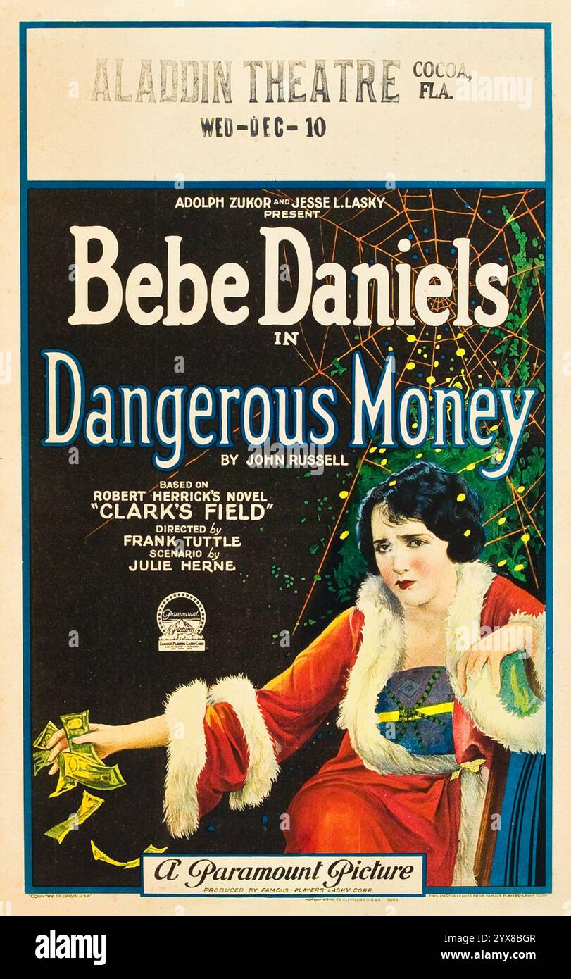 Bebe Daniels in Dangerous Money (Paramount, 1924). Window Card - Silent ...