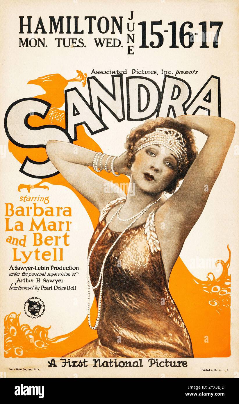 Sandra (First National, 1924) Window Card - Barbara La Marr and Bert Lytell - Silent film Stock ...