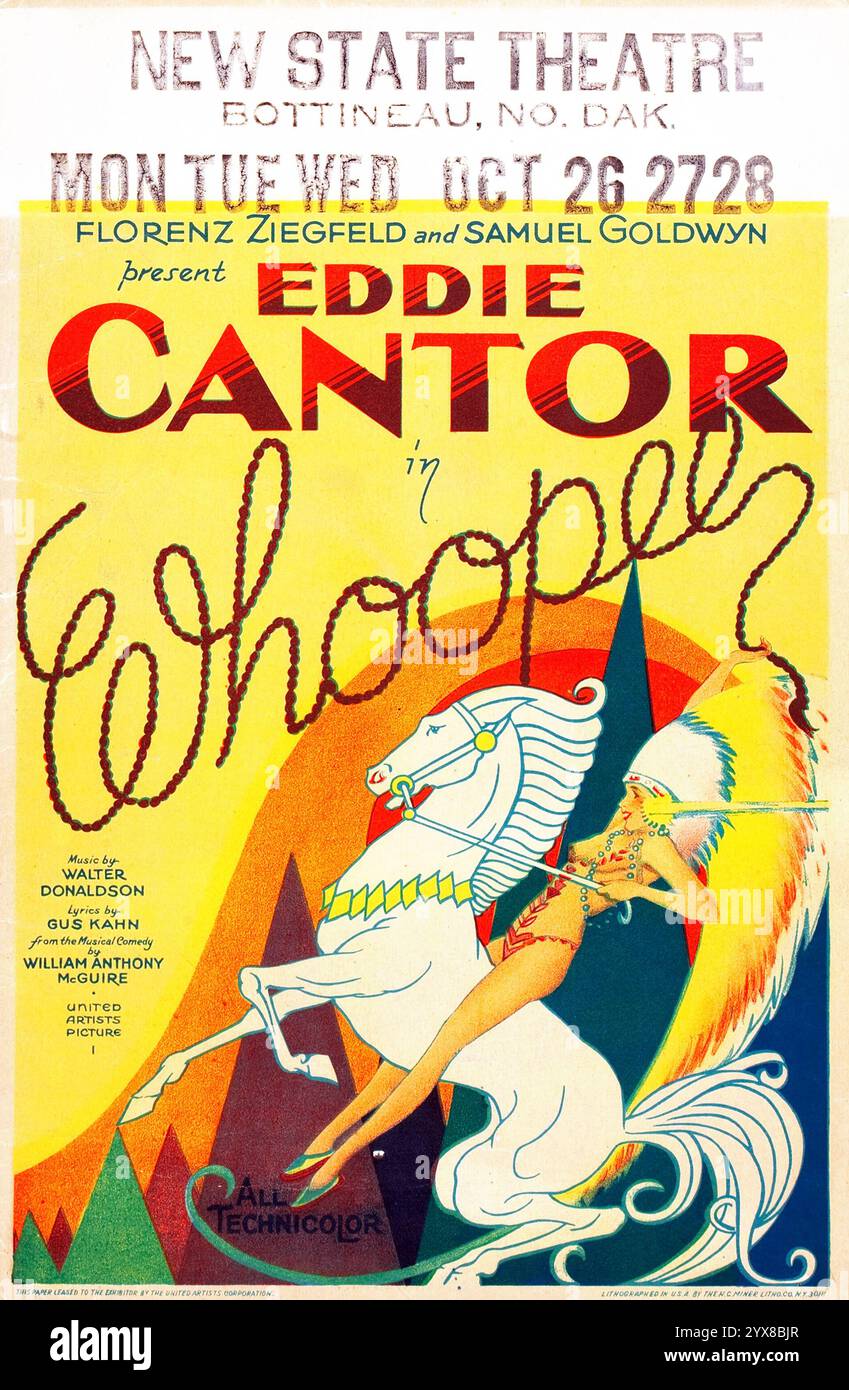 Whoopee! (United Artists, 1930). Window Card - Eddie Cantor - Florenz ...