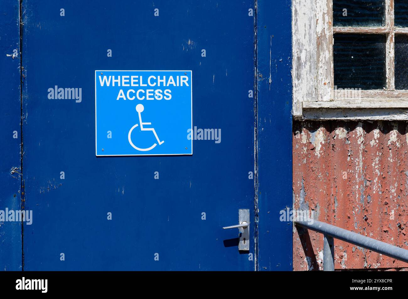 Wheelchair access for sign disabled wheelchair users Stock Photo - Alamy