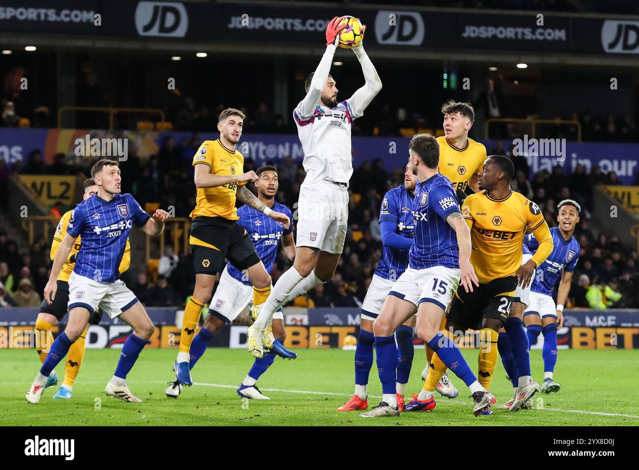 Arijanet Murić of Ipswich Town catches a corner during the Premier ...