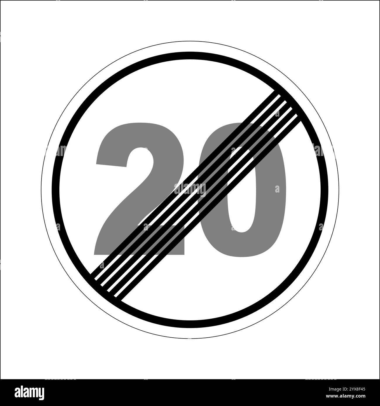 End of speed limit road sign indicating 20 km/h is no longer in effect Stock Vector Image & Art ...