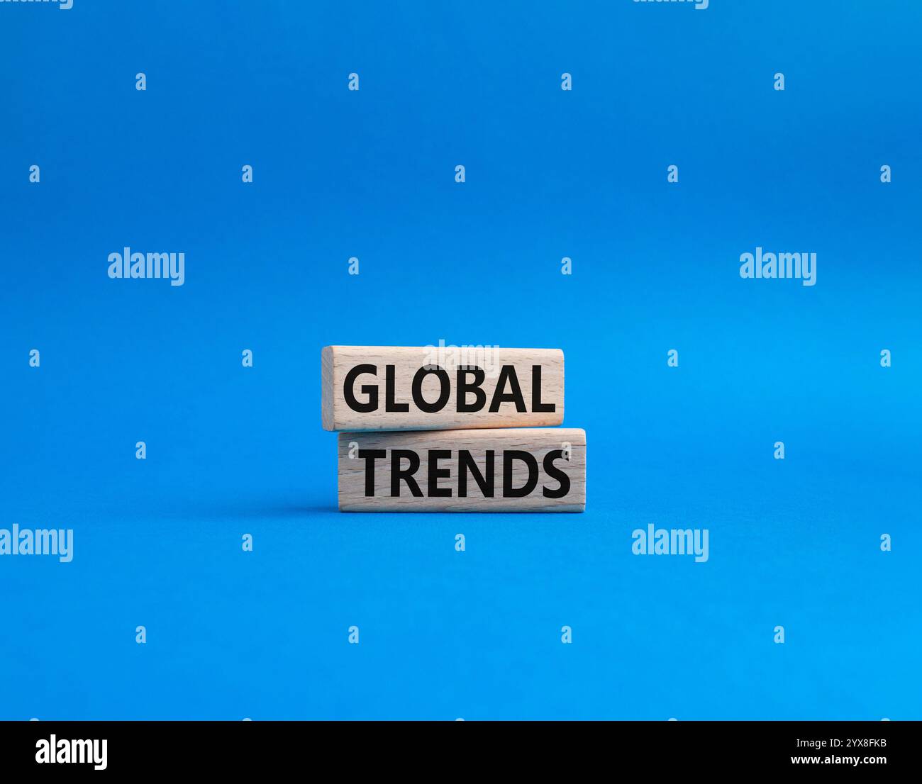 Global Trends symbol. Wooden blocks with words Global Trends. Beautiful ...