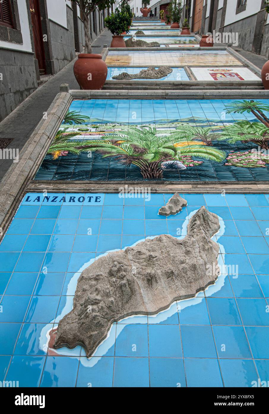LANZAROTE 3D Plaster relief map of the island of Lanzarote on permanent ...