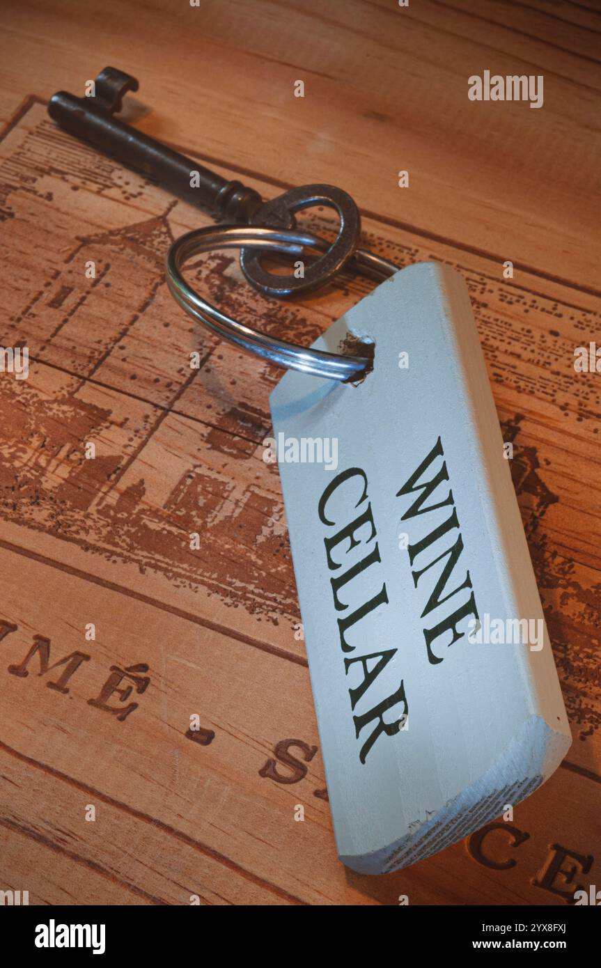 Wine Cellar key tasting concept home domestic wine cellar library with key to wine cellar on ...
