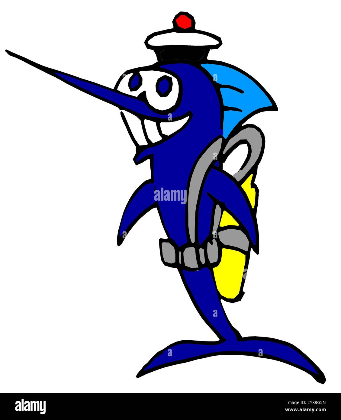 Swordfish comic style illustration Stock Photo - Alamy