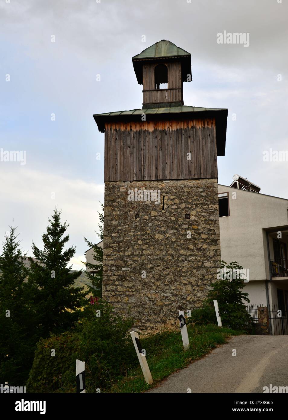 Historical Clock Tower in Ohrid, Macedonia Stock Photo - Alamy